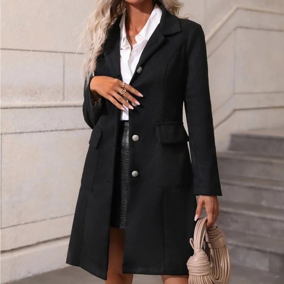 Jackets & Coats | Luxe Flap Pocket Button Tweed Coat | Poshmark